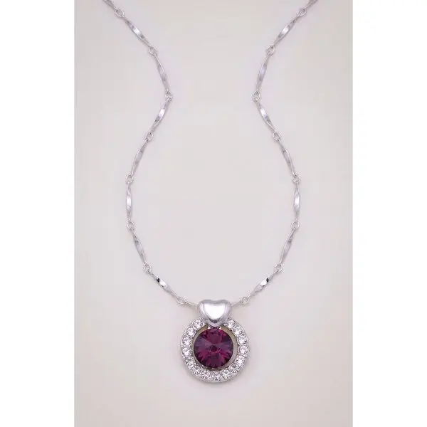 MODENAIRE Round Heart Accent Pendant Necklace