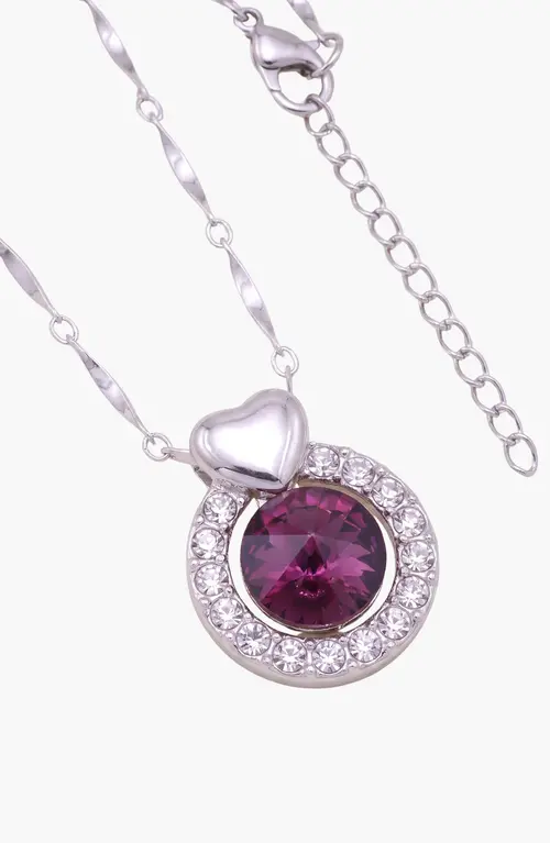 MODENAIRE Round Heart Accent Pendant Necklace