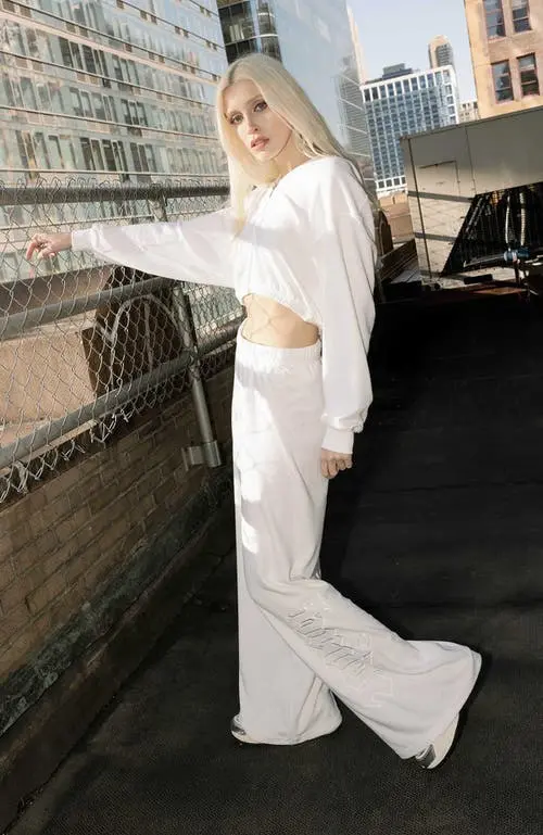 BRIDEMERCH Terry Bride Wide Leg Pants