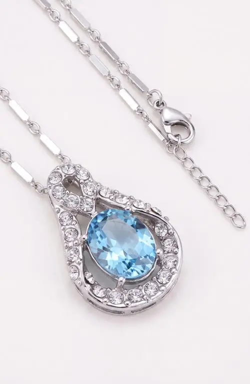 MODENAIRE Teardrop Crystal Pendant Necklace