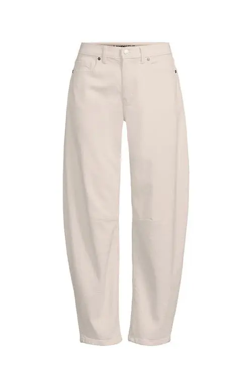 LANDS' END Soft Denim Relaxed Barrel Leg Ankle Jeans - Natural