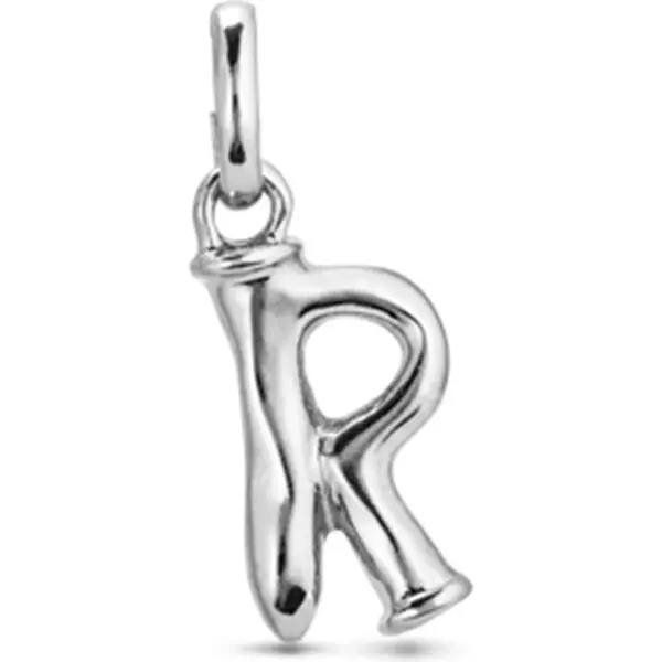 UNODE50 Sterling -plated Letter R Charm