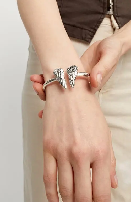 UNODE50 Sterling -plated Rigid Bracelet With Wing Detail