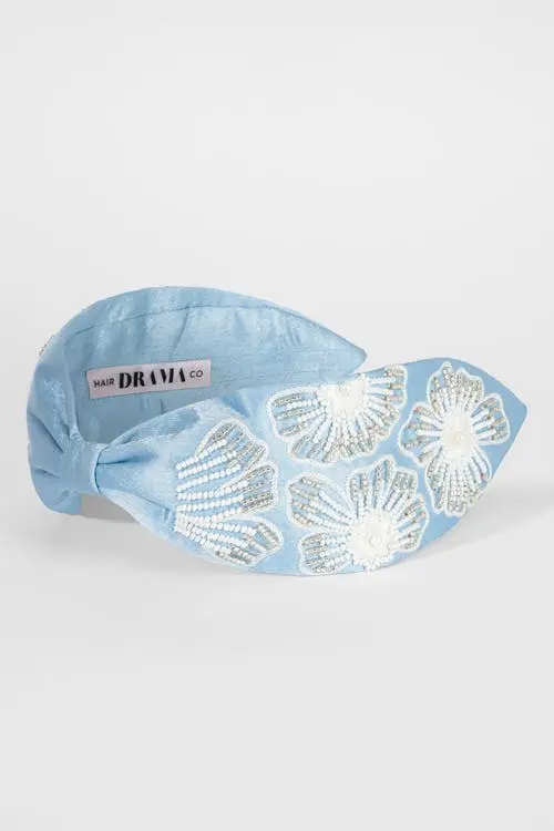 HAIR DRAMA CO. Flora Embellished Knotted Hair Band
