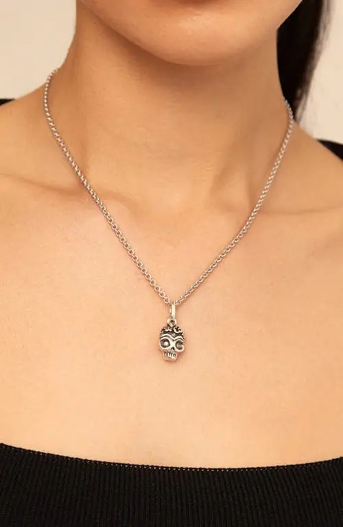 UNODE50 Sterling Plated Skull Charm Pendant