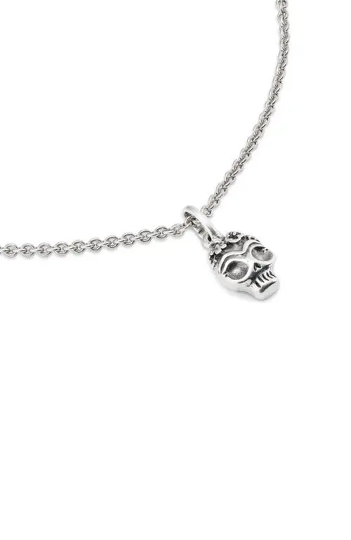 UNODE50 Sterling Plated Skull Charm Pendant