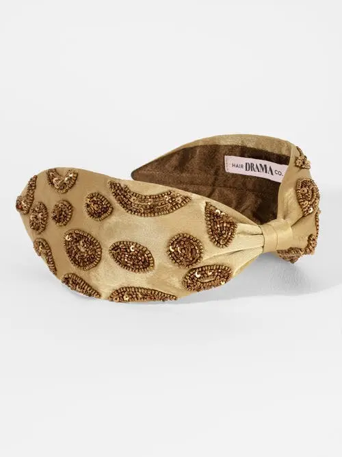 HAIR DRAMA CO. Champagne Paisley Headband