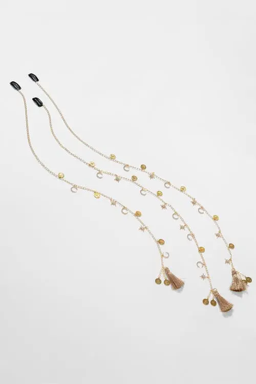 HAIR DRAMA CO. Starlit Tassel Braid Chain - Gold