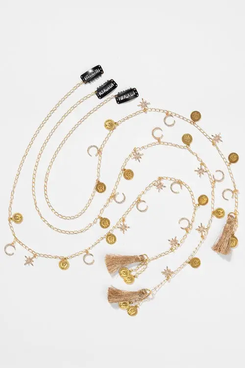 HAIR DRAMA CO. Starlit Tassel Braid Chain