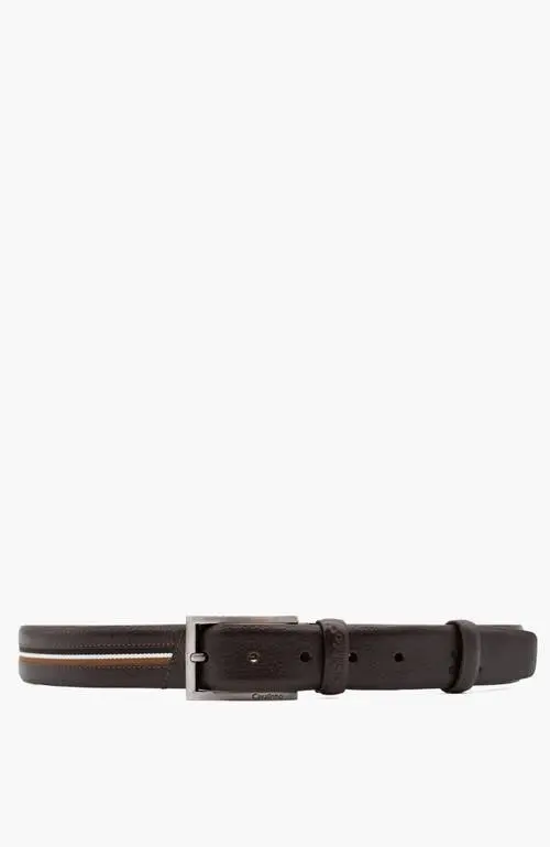 CAVALINHO Leather Belt With Stripe Detail