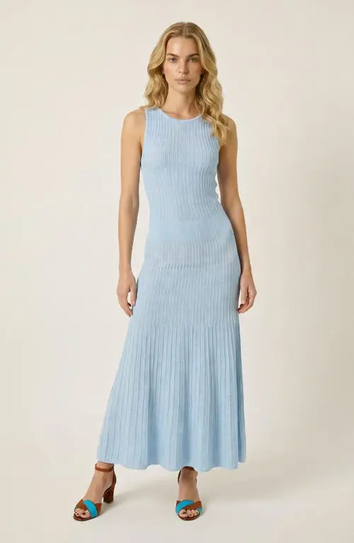 MODENAIRE Ribbed Knit Sleeveless Midi Dress