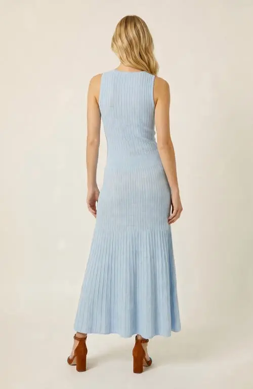 MODENAIRE Ribbed Knit Sleeveless Midi Dress