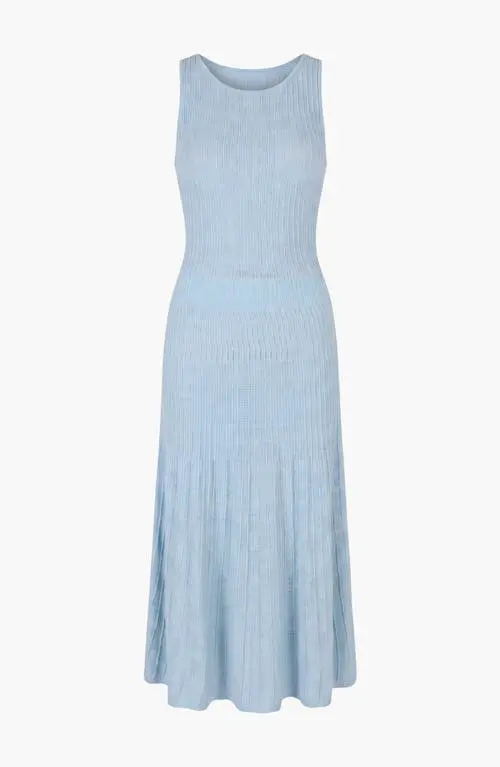 MODENAIRE Ribbed Knit Sleeveless Midi Dress