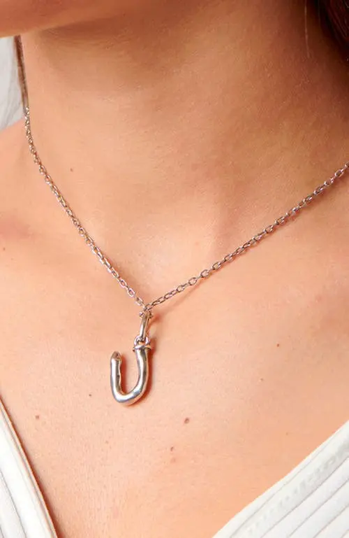 UNODE50 Sterling -plated Letter U Charm