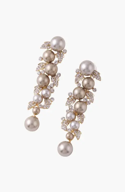 MODENAIRE Elegant Pearl Crystal Drop Earrings