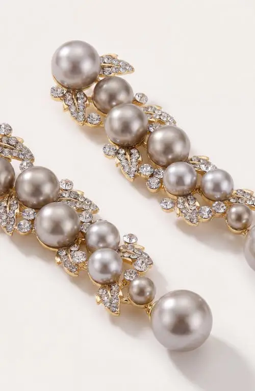 MODENAIRE Elegant Pearl Crystal Drop Earrings