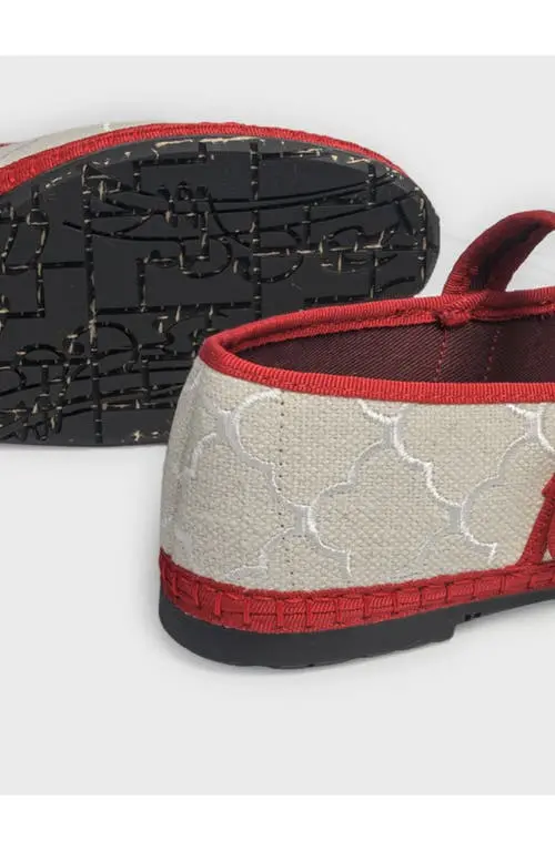 FLABELUS X Roller Rabbit Embroidered Mary Jane Flat
