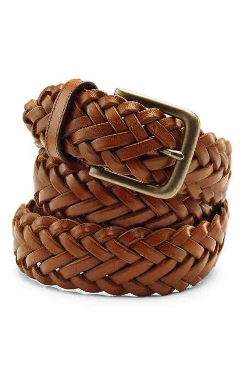 LANDS' END Leather Braided Belt