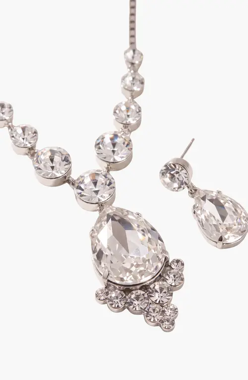 MODENAIRE Teardrop Crystal Necklace And Earrings Set