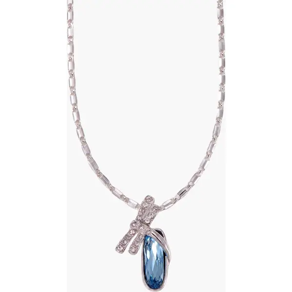 MODENAIRE Dragonfly Egg Crystal Pendant Necklace - Blue