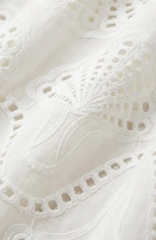 MODENAIRE Scalloped Eyelet Shirt With Coastal Shell Motif