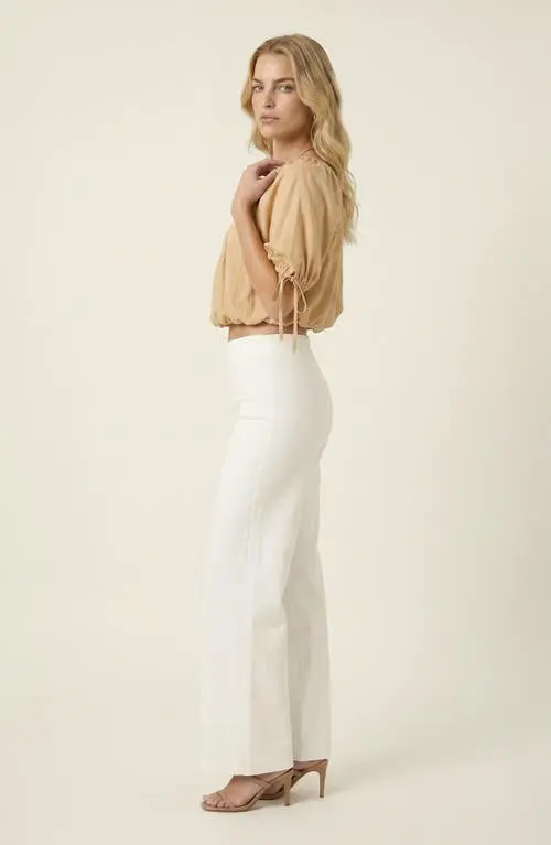 MODENAIRE Puff Sleeve Top With Gathered Neckline