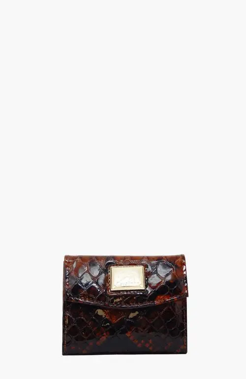 CAVALINHO Gallop 530 Mini Patent Leather Wallet - Camel Brown