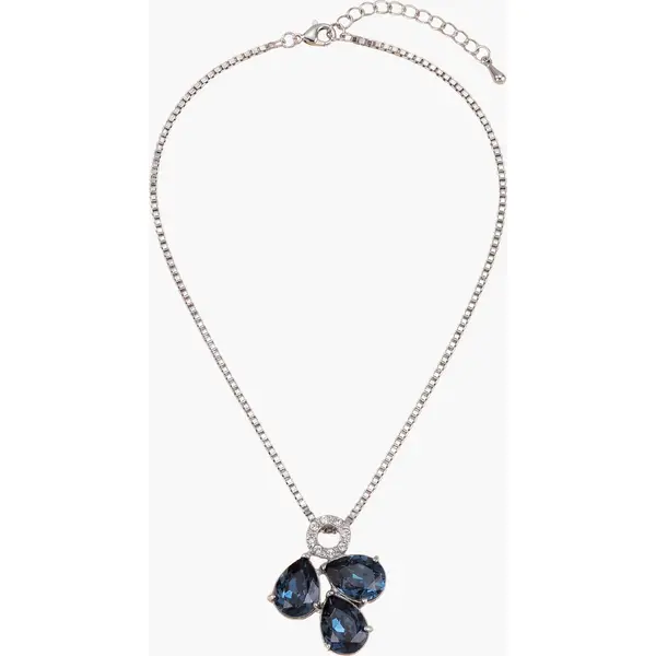 MODENAIRE Teardrop Trio Cluster Pendant Necklace - Sapphire