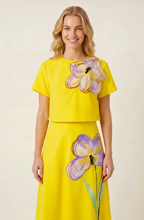 MODENAIRE Floral Embroidered Two-piece Set