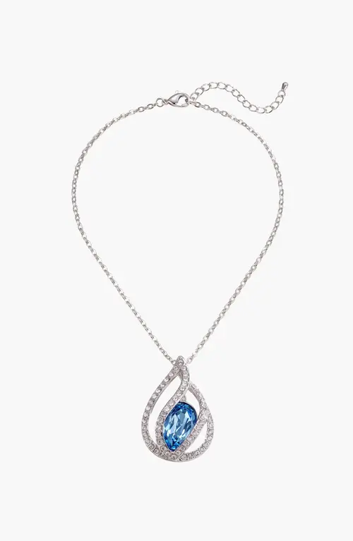MODENAIRE Crystal Orb Cage Pendant Necklace - Blue