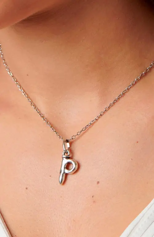UNODE50 Sterling -plated Letter P Charm