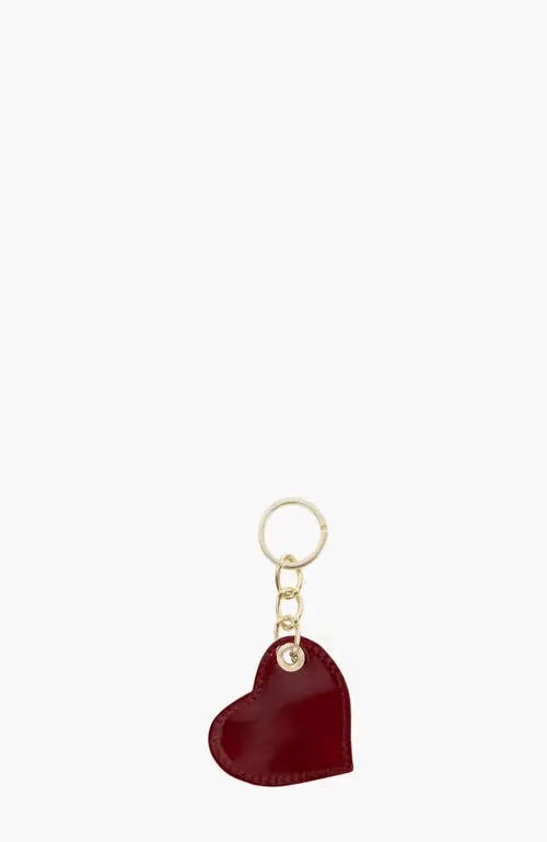 CAVALINHO Midnight Rouge Patent Leather Heart Keychain 283