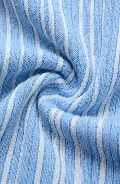 MODENAIRE Sleeveless Knitted Striped Maxi Dress - Blue