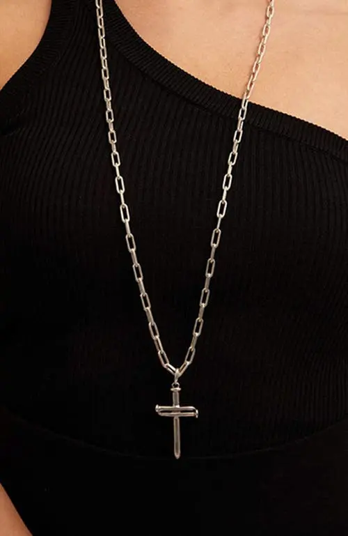 UNODE50 Sterling -plated Cross Charm