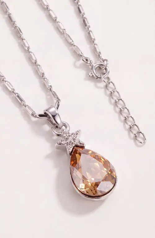 MODENAIRE Topaz Teardrop Star Pendant Necklace