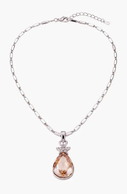 MODENAIRE Topaz Teardrop Star Pendant Necklace - Silver