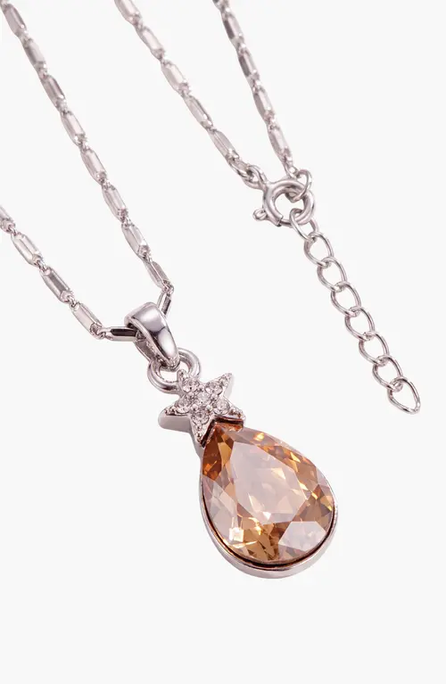 MODENAIRE Topaz Teardrop Star Pendant Necklace