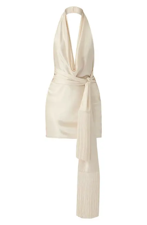 SAU LEE Solene Halter Neck Cocktail Mini Dress