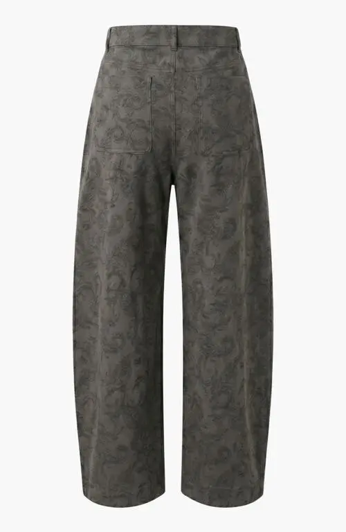 MODENAIRE Textured Floral Wide Leg Pants