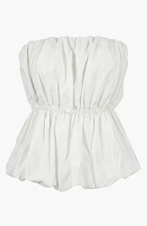 MODENAIRE Strapless Peplum Top