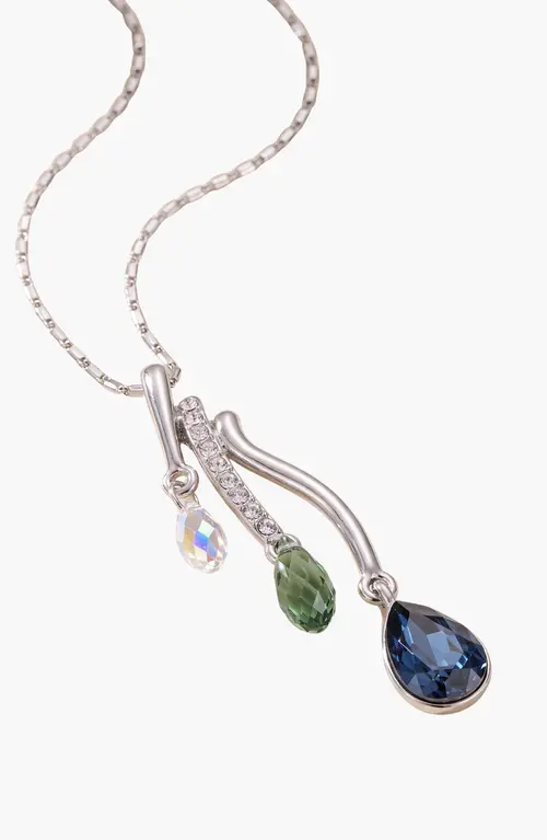 MODENAIRE Crystal Trio Teardrop Pendant Necklace