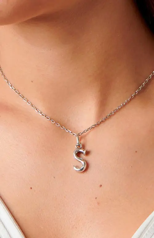 UNODE50 Sterling -plated Letter S Charm