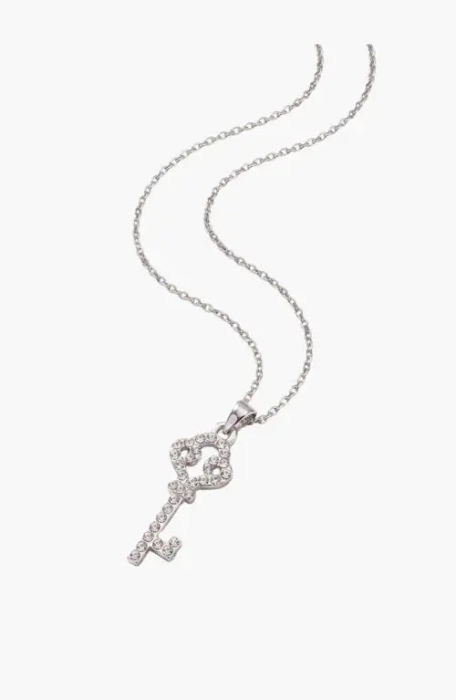 MODENAIRE Rhinestone Key Pendant Necklace