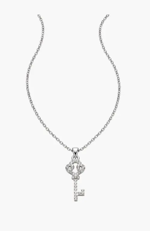 MODENAIRE Rhinestone Key Pendant Necklace