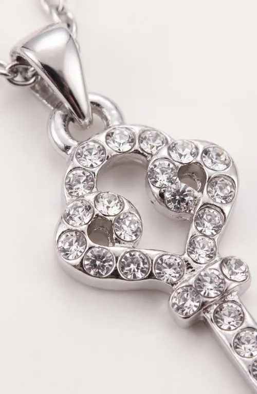 MODENAIRE Rhinestone Key Pendant Necklace