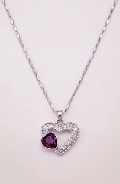MODENAIRE Double Heart Crystal Pendant Necklace