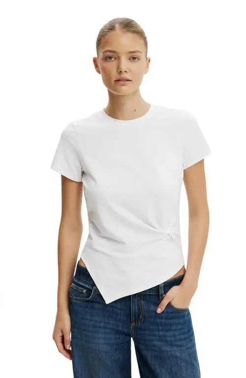 COTTON ON Twist Short Sleeve Tee - White