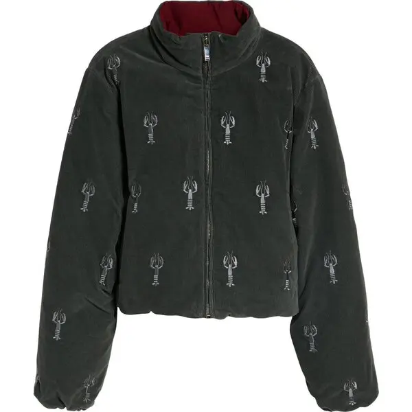Thom Browne Cropped Lobster Stitch Corduroy Reversible Down Jacket