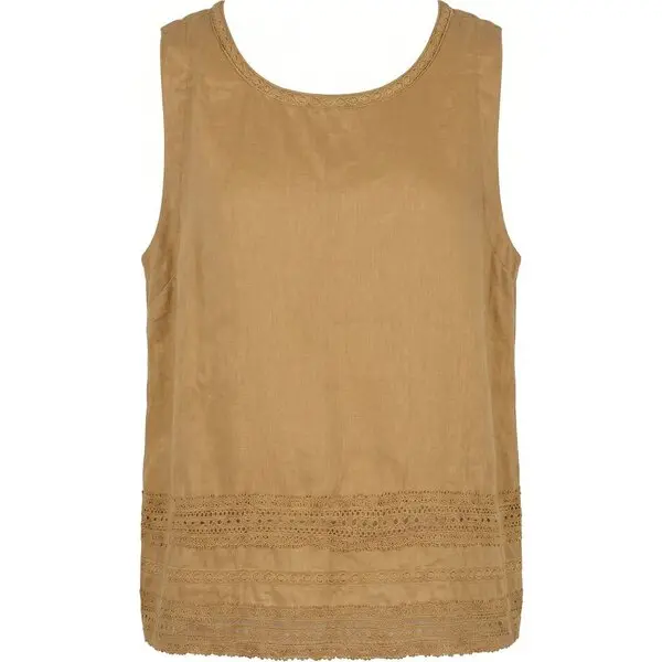 MODENAIRE Casual Sleeveless Linen Top