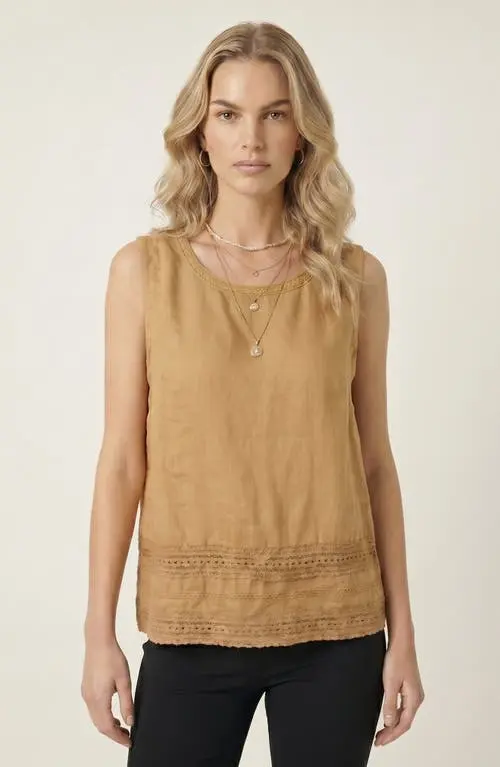 MODENAIRE Casual Sleeveless Linen Top